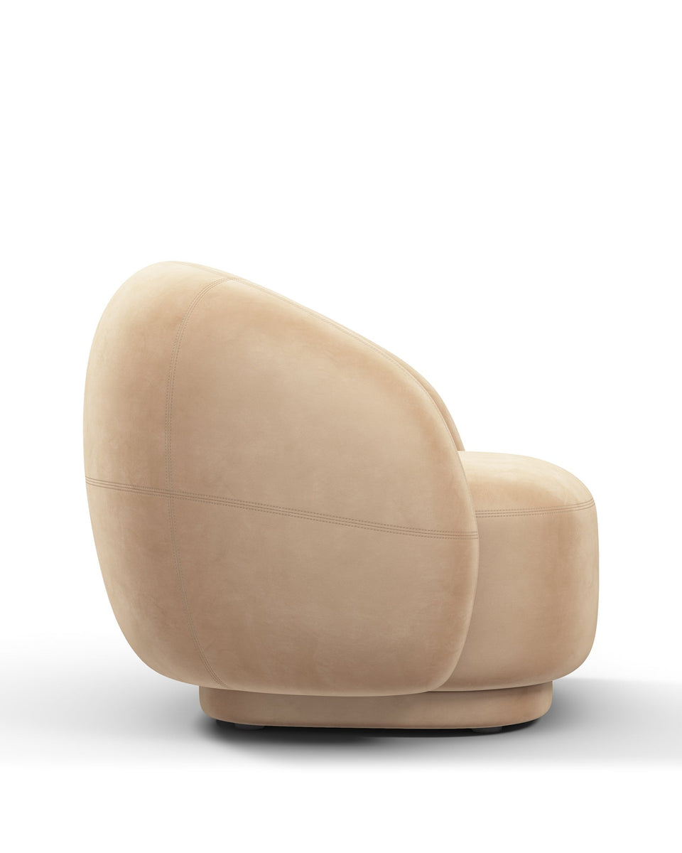 Julep Lounge Chair, Ecru Velvet – Interior Icons