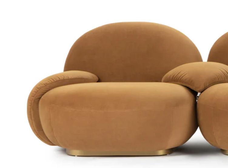 Part | Palais Three Seater Sofa, Caramel Plush Velvet - Left Arm – ICONS