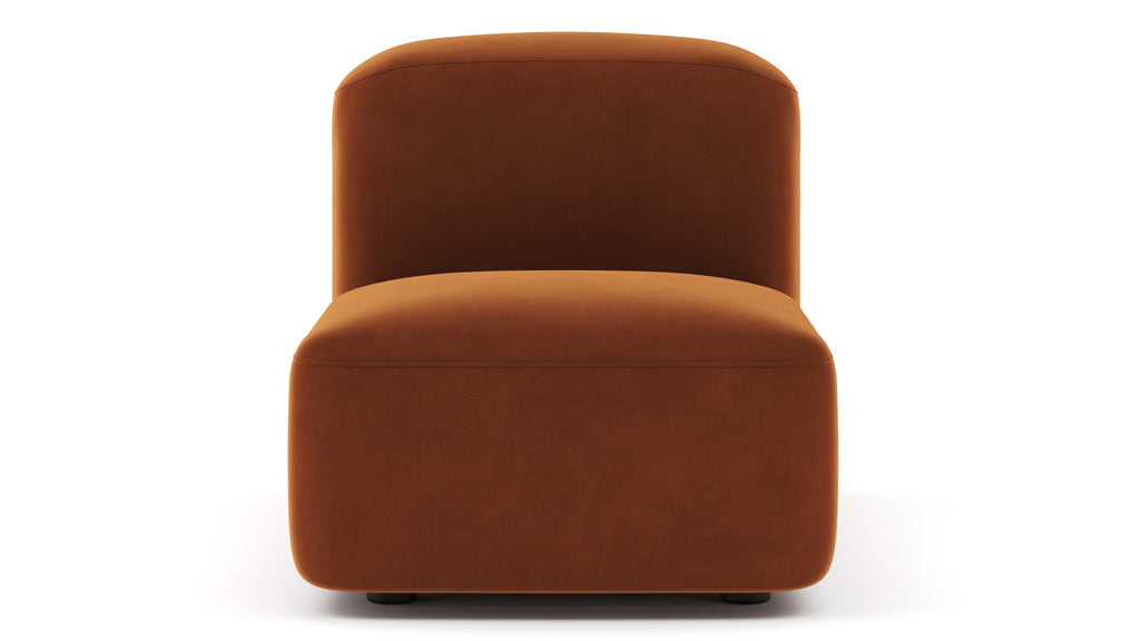 Muse Module, Armless, Burnt Orange Velvet | Interior Icons