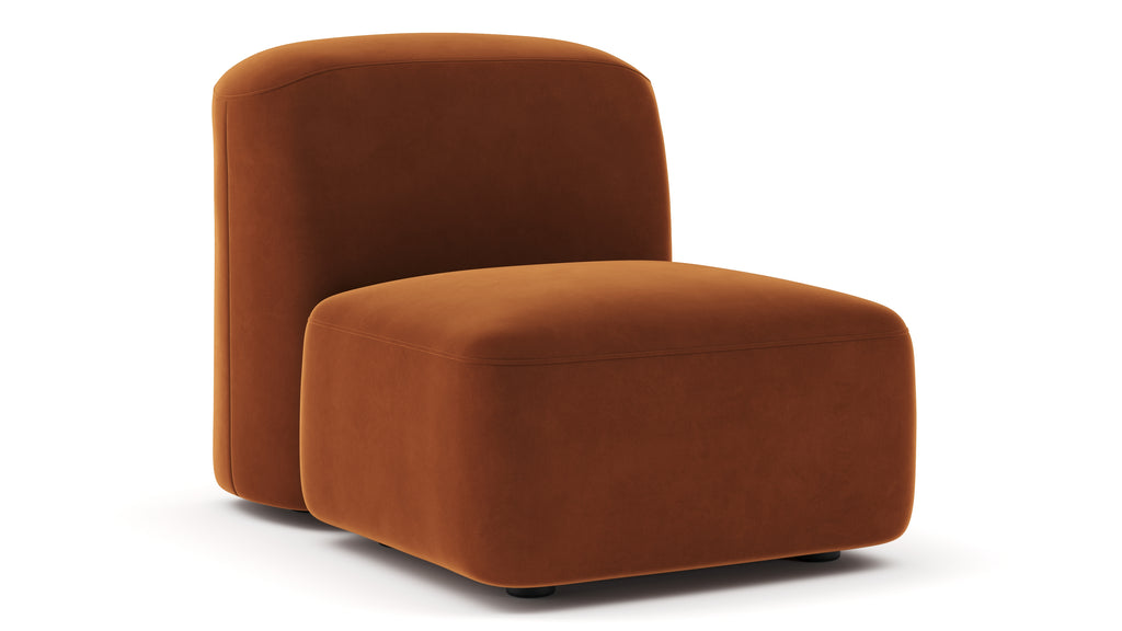 Muse Module, Armless, Burnt Orange Velvet | Interior Icons