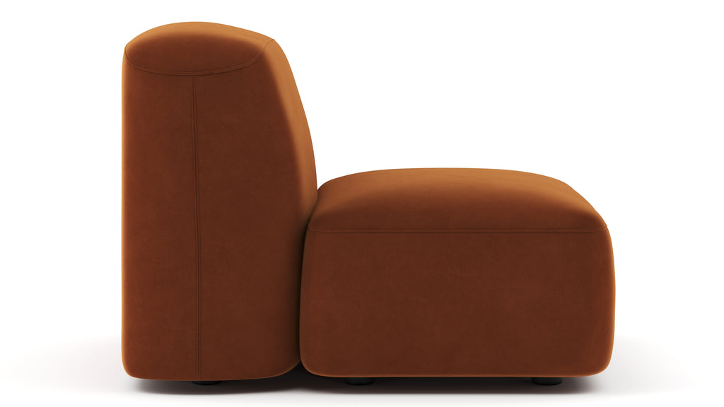 Muse Module, Armless, Burnt Orange Velvet | Interior Icons