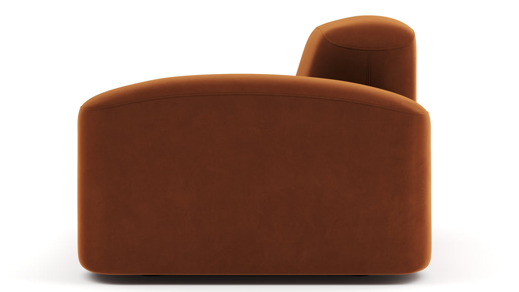 Muse Module, Right Arm, Burnt Orange Velvet | Interior Icons