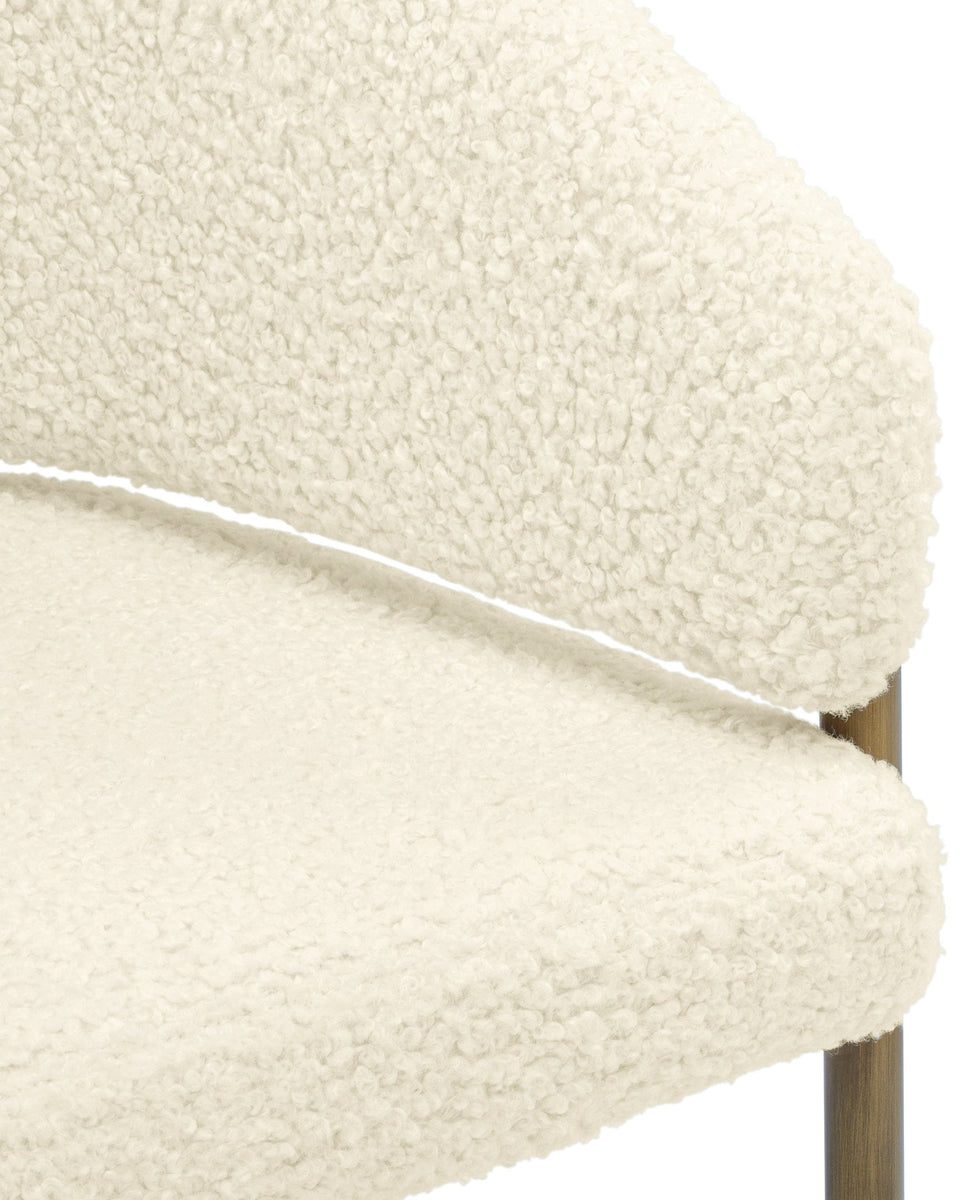 Esme Dining Chair, Luxe Sherpa and Brushed Brass – Interior Icons