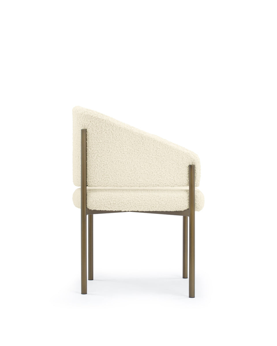 Esme Dining Chair, Luxe Sherpa and Brushed Brass – ICONS