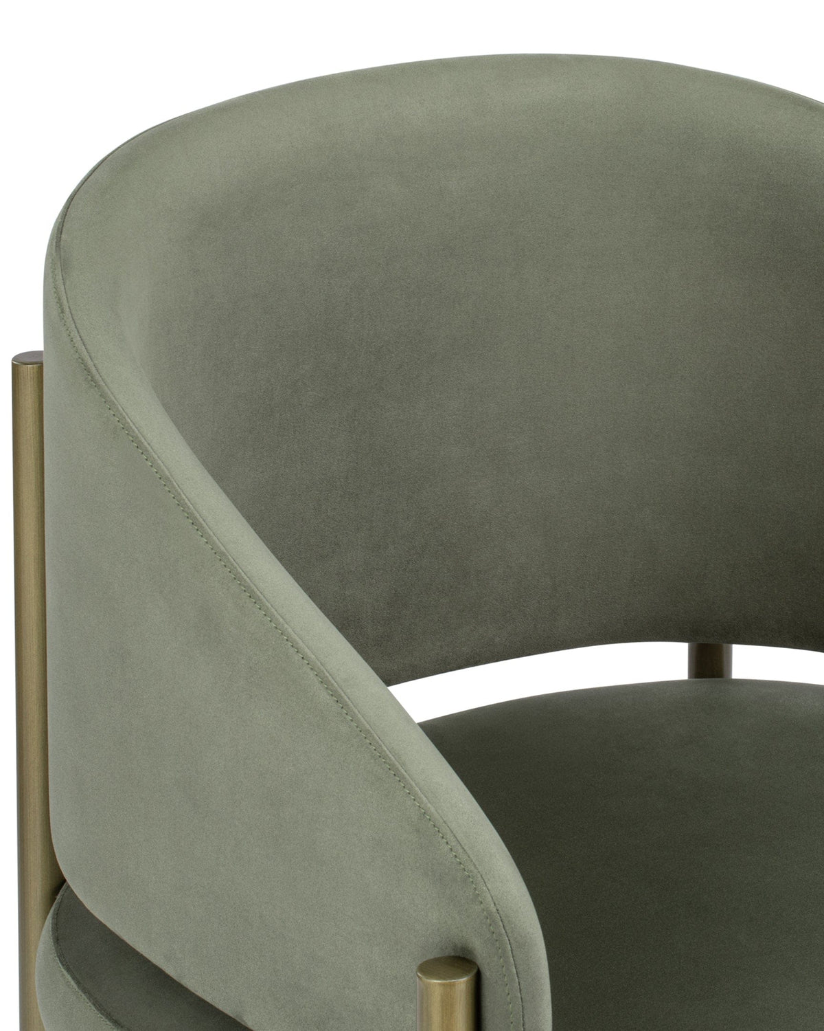 Esme Dining Chair, Sage Vegan Suede and Brushed Brass – Interior Icons