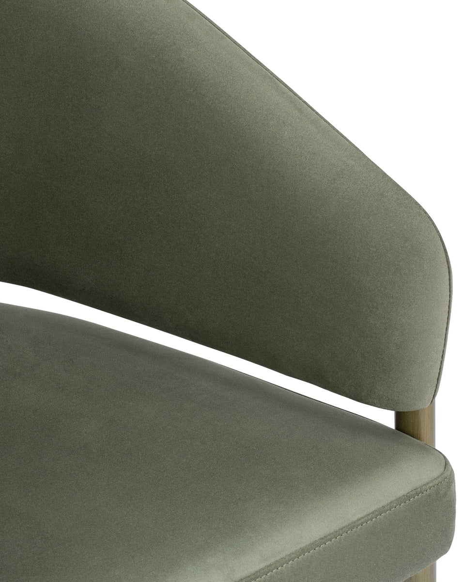 Esme Dining Chair, Sage Vegan Suede and Brushed Brass – Interior Icons