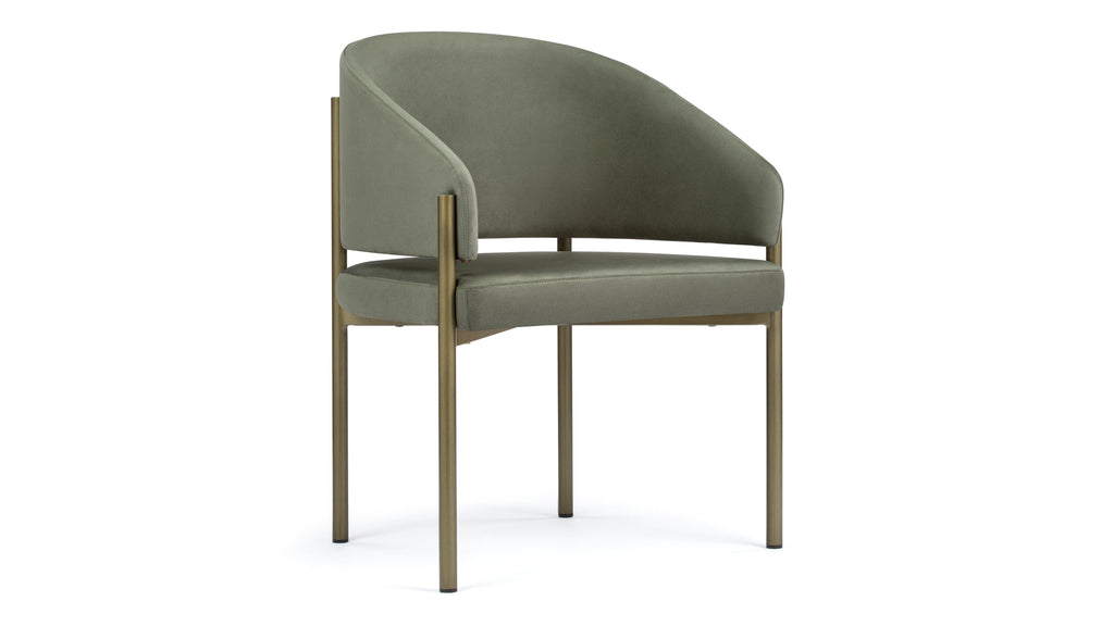 Esme Dining Chair, Sage Vegan Suede and Brushed Brass | Interior Icons