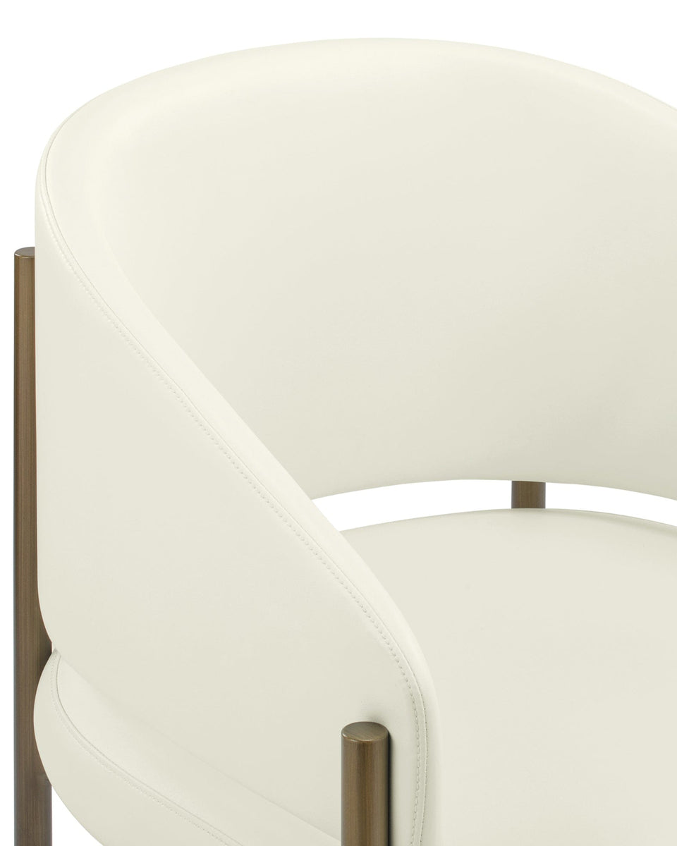 Esme Dining Chair, Eggshell Vegan Leather and Brushed Brass – Interior ...