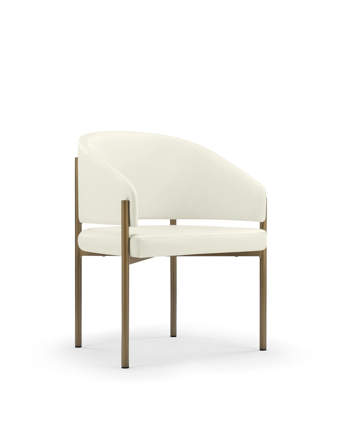 Esme Dining Chair, Eggshell Vegan Leather and Brushed Brass – ICONS