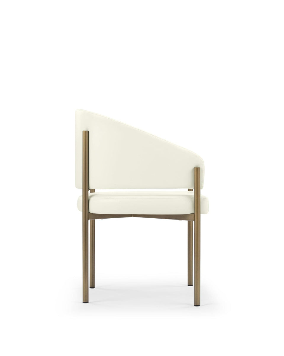 Esme Dining Chair, Eggshell Vegan Leather and Brushed Brass – Interior ...