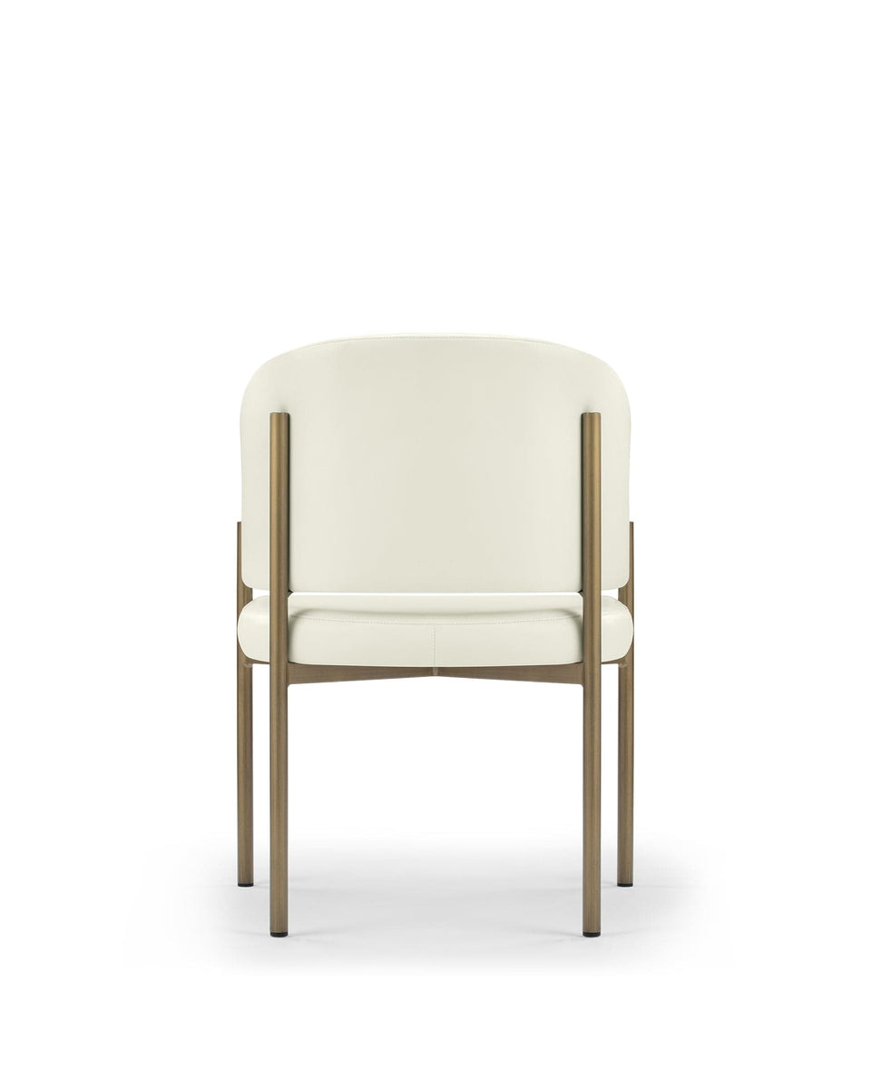 Esme Dining Chair, Eggshell Vegan Leather and Brushed Brass – Interior ...