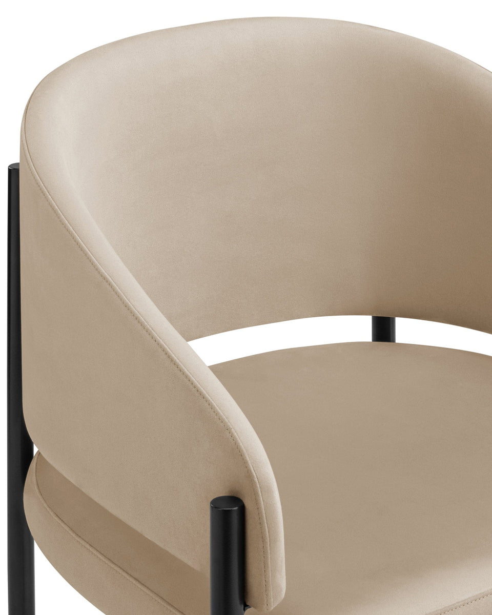 Esme Dining Chair, Latte Vegan Suede and Black – Interior Icons