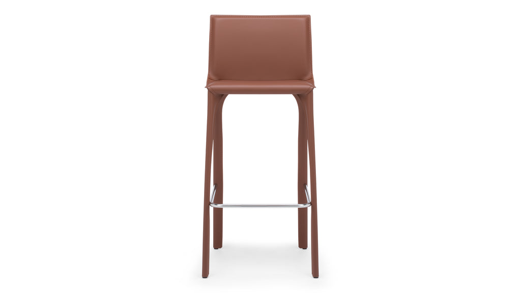 Domus Bar Stool, Cognac Leather | Interior Icons