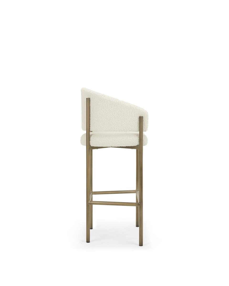 Esme Bar Stool, Luxe Sherpa and Brushed Brass – Interior Icons