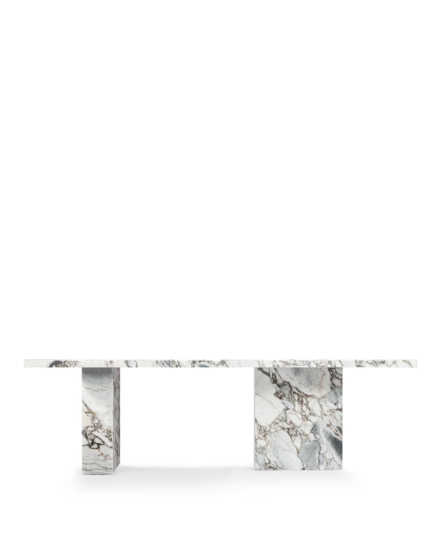 Enzo Dining Table, Silver Modellato Marble, 98in | Interior Icons