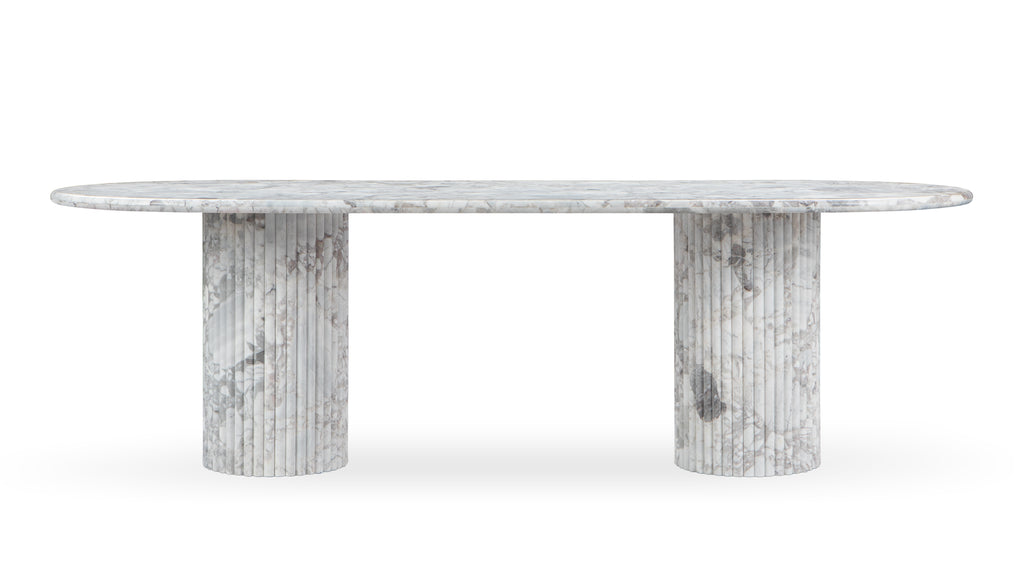 Saturn Oval Dining Table, Orso Grigio Marble | Interior Icons