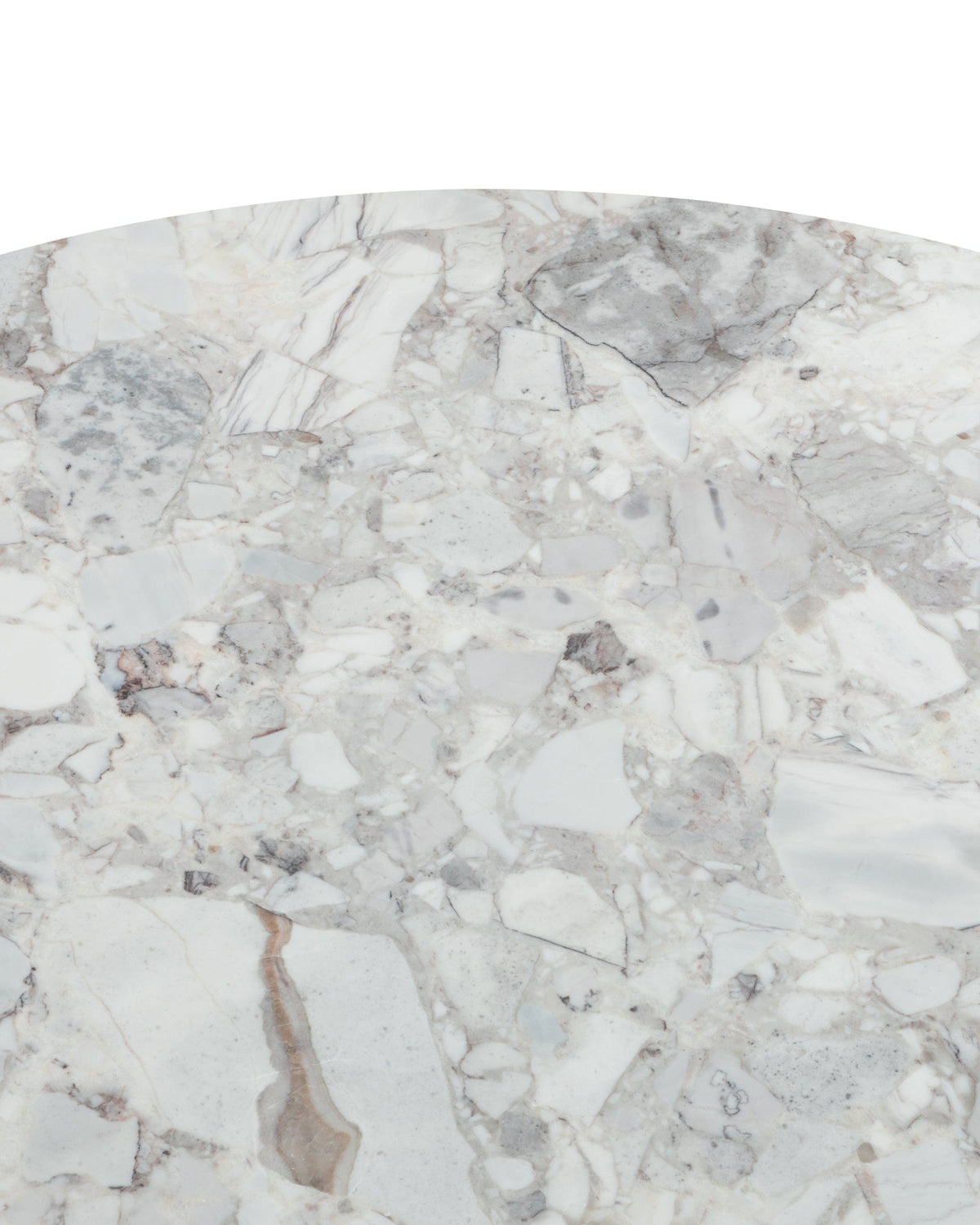 Saturn Round Pedestal Dining Table, Orso Grigio Marble – Interior Icons
