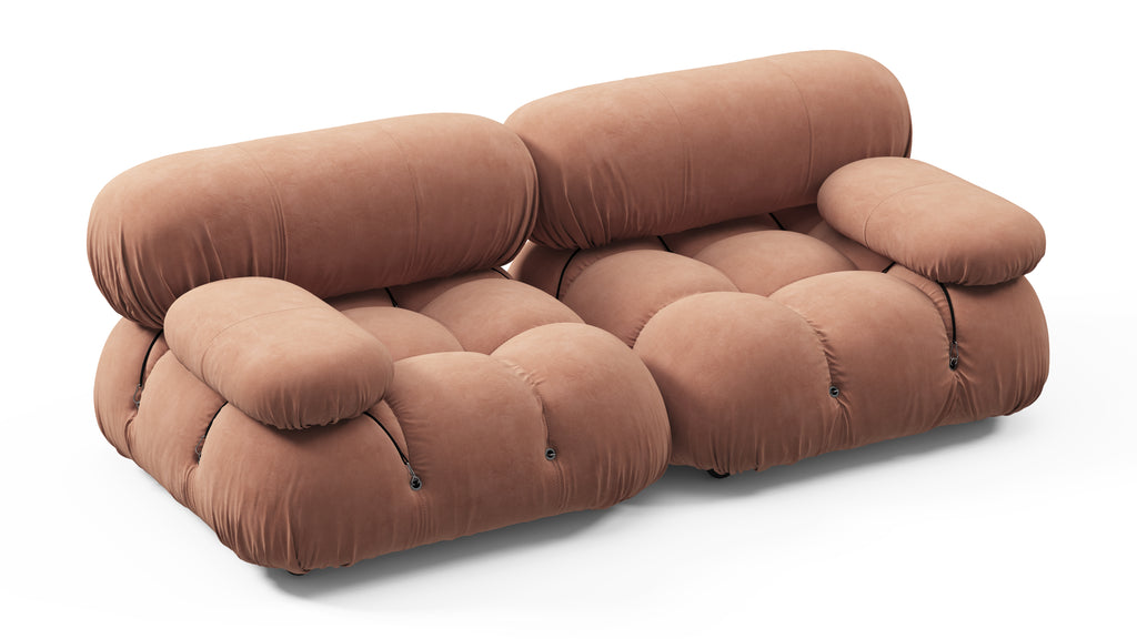 Mario Bellini Two Seater Sofa, Mocha Mousse Vegan Suede | Interior Icons