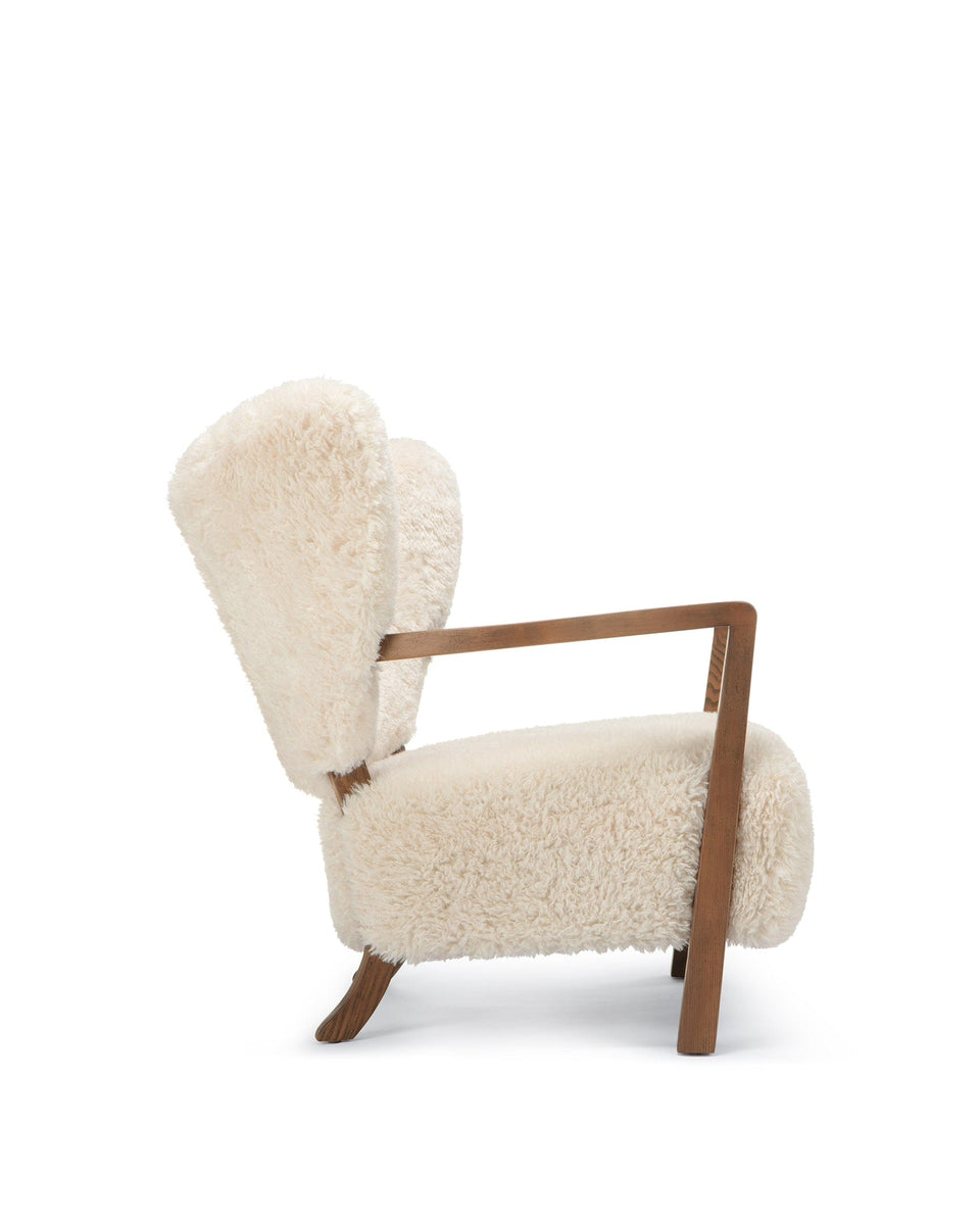 Forma Lounge Chair, White Long Hair Sherpa – ICONS