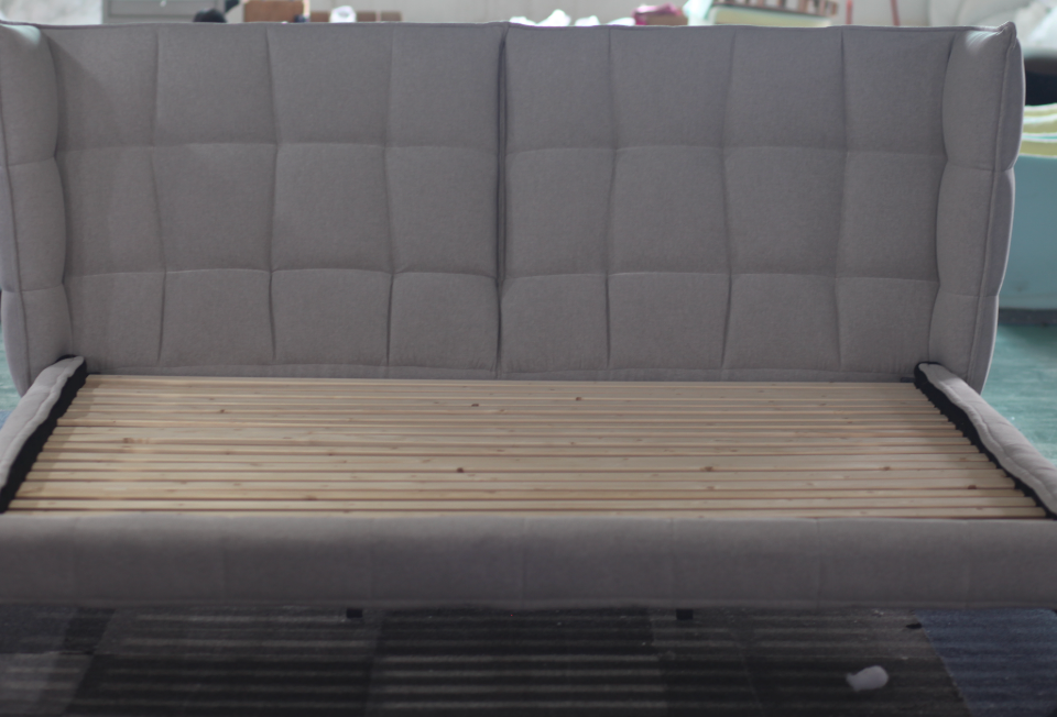 Part | Husk Bed King Size, Light Grey Fabric, 76"x80" - Box 1 of 2, Sl ...