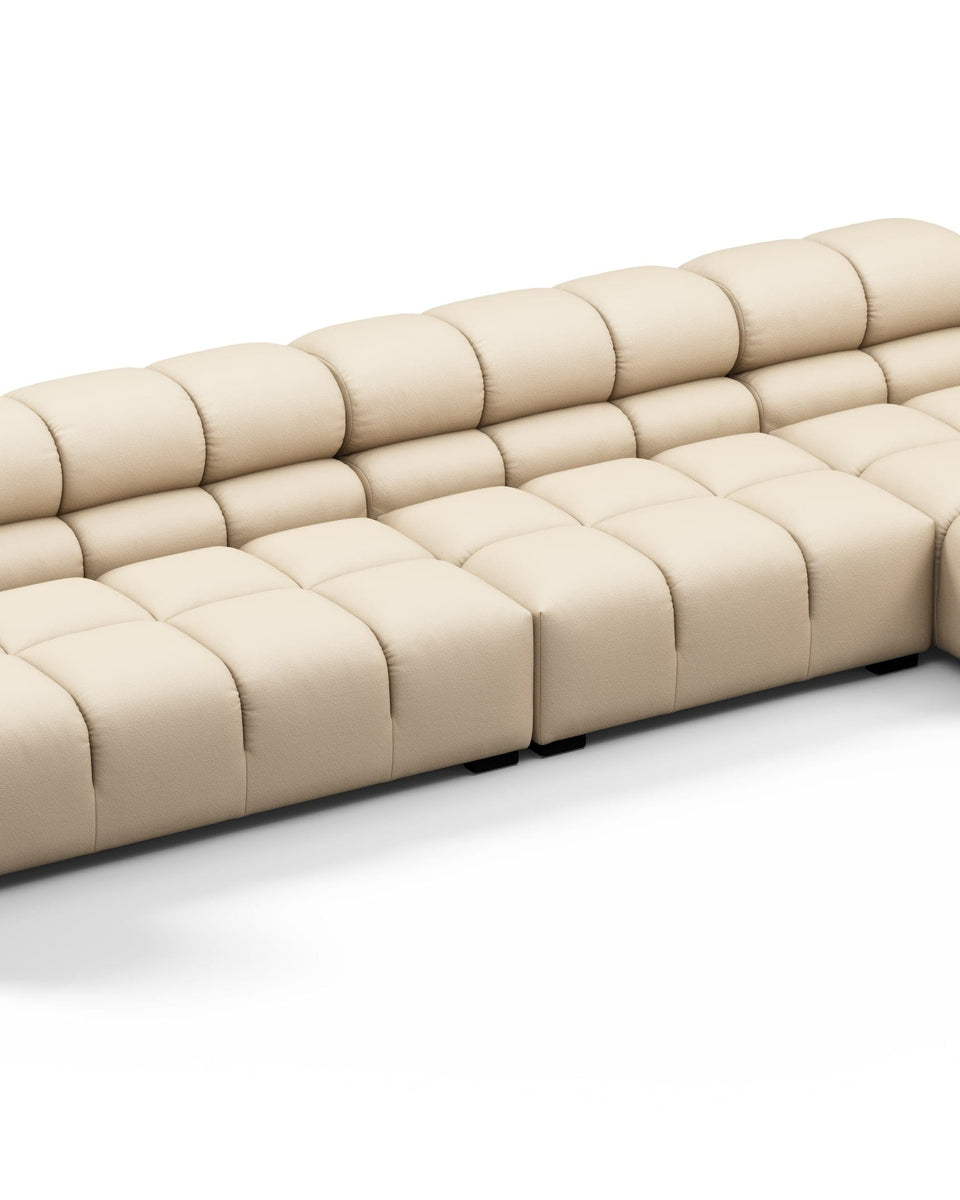 Tufty Outdoor Sectional, Large, Right Chaise, Latte Performance Weave ...