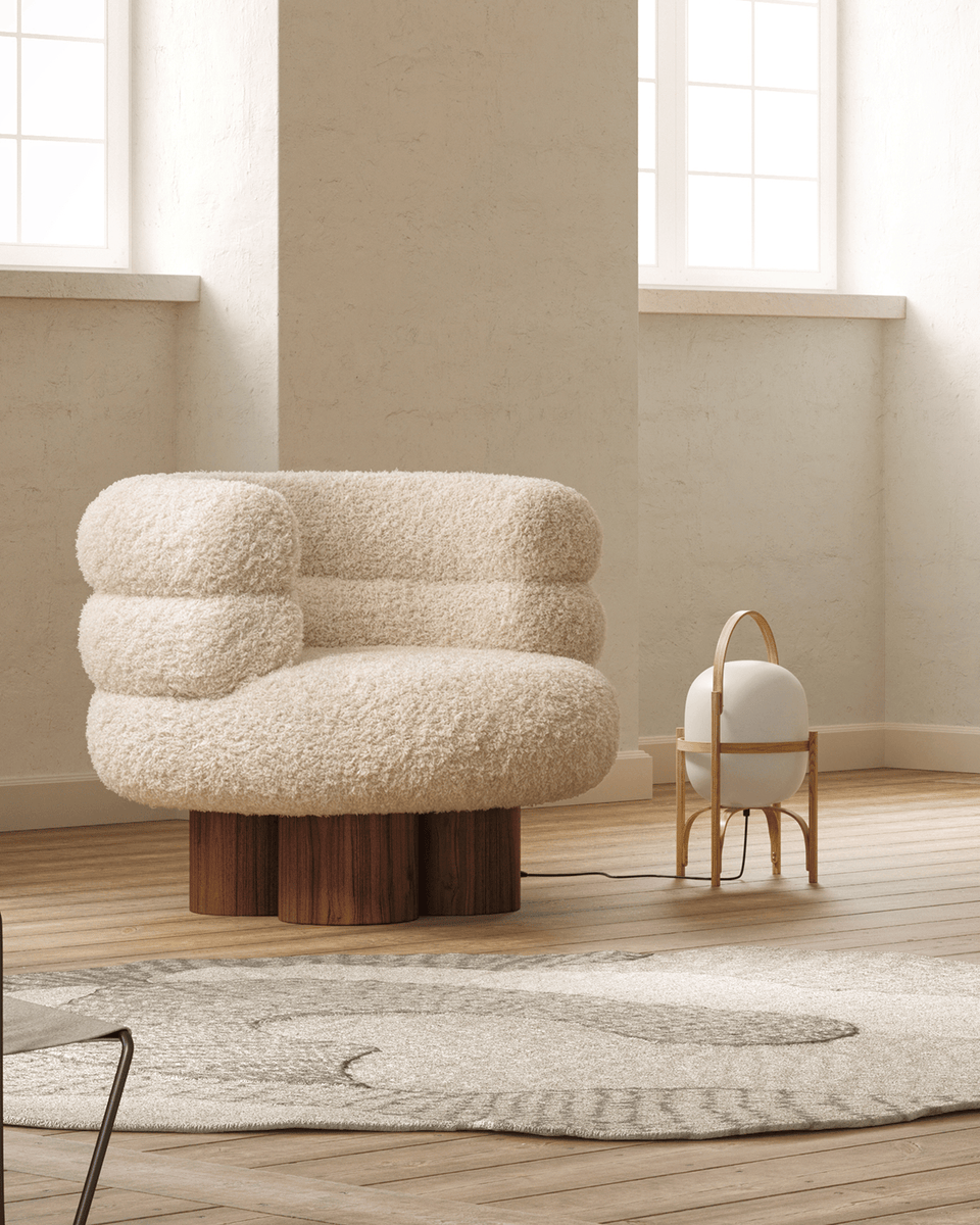 Lana Chair, White Long Hair Sherpa – Interior Icons