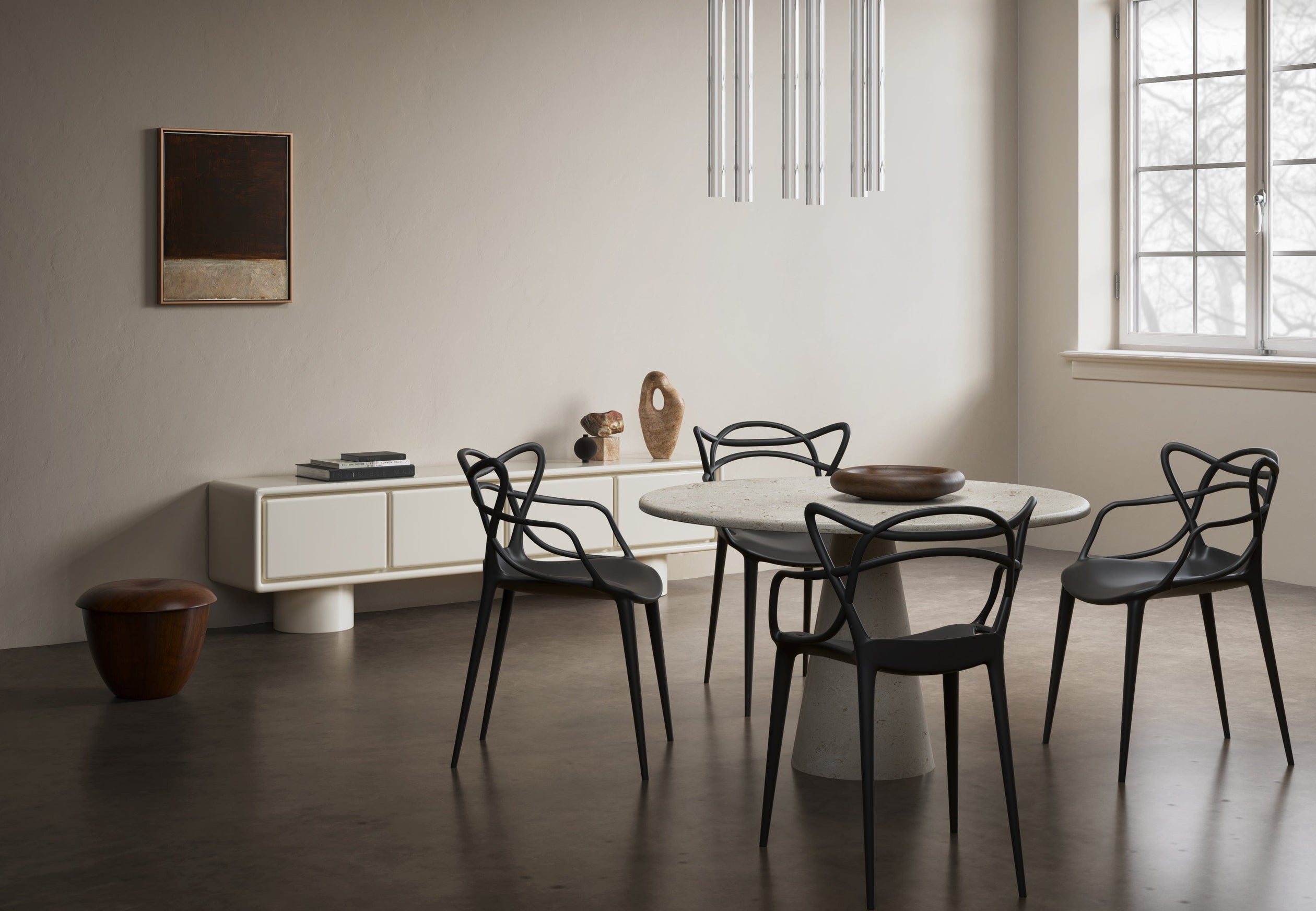 Anson Round Dining Table, Limestone – ICONS