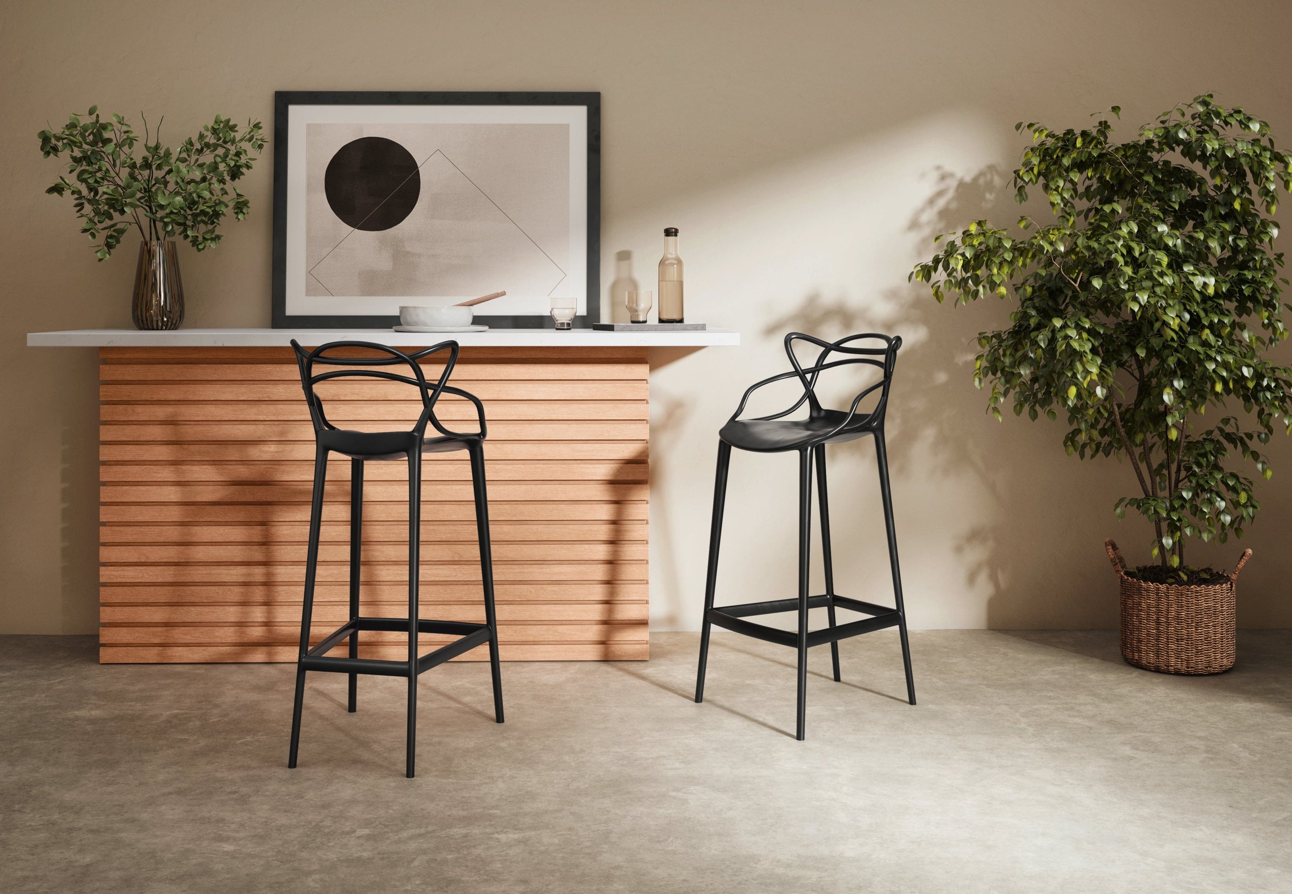 Masters Bar Stool, Black, 29.5in Seat Height – ICONS