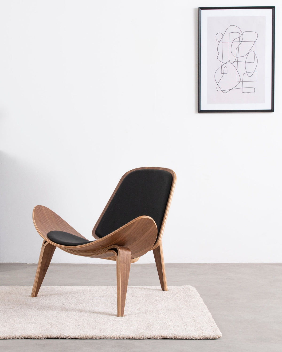 Wegner Shell Lounge Chair, Walnut – Interior Icons